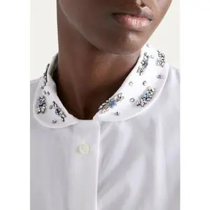 Prada Embellished Peter Pan Collar Shirt