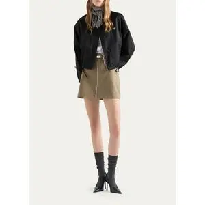 Prada Belted Cotton-blend Mini Skirt