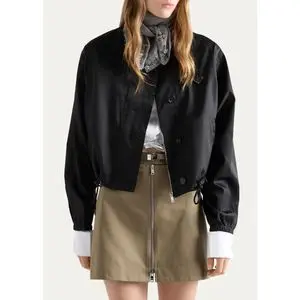 Prada Belted Cotton-blend Mini Skirt