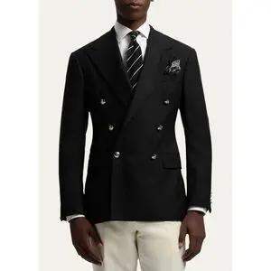 Ralph Lauren Purple Label Cashmere And Wool Peak Lapel Double-breasted Blazer
