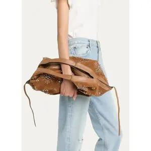 3.1 Phillip Lim Luna Studded Faux Suede Top-handle Bag