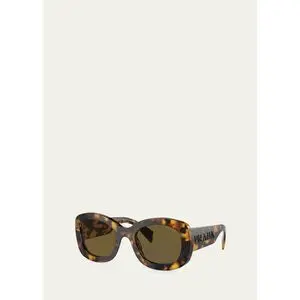 Prada Lettering Logo Acetate Oval Sunglasses