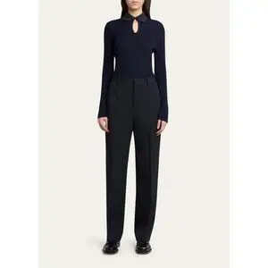 JIL SANDER Long-sleeve Button-keyhole Polo Shirt