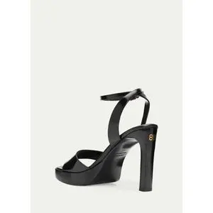 Balenciaga 100mm Fargo Patent Leather Platform Sandals