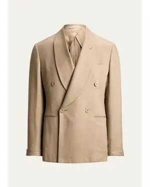 Ralph Lauren Purple Label Super Slub Twill Shawl Lapel Double-breasted Blazer