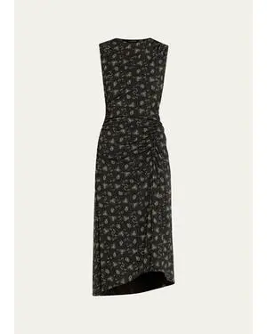 Veronica Beard Theodora Sleeveless Midi Dress - Black Multi