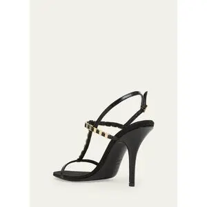 FERRAGAMO 95mm Estea Gancini Leather Sandals