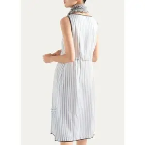 Prada Striped V-neck Midi Dress