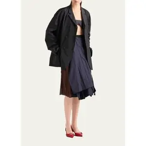 Prada Silk Faille Patchwork Midi Wrap Skirt