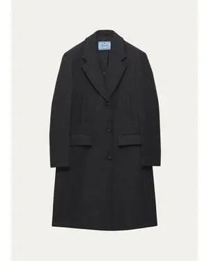 Prada Notch Lapel Wool Coat