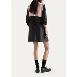 Prada Crystal Bib Silk Taffeta Mini Dress