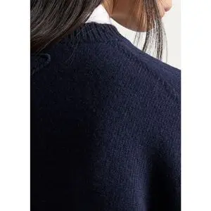Prada Leather Elbow-patch Wool Crewneck Sweater