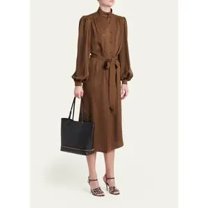 Valentino Garavani Medium Rockstud Grain Leather Tote Bag