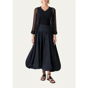Akris Sheer Knit Crewneck Cardigan