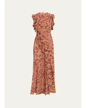 Ulla Johnson Ameline Sleeveless Silk Maxi Dress