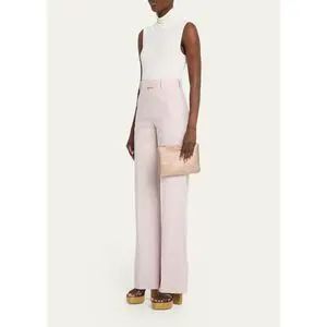 Valentino Garavani Medium Metallic Leather Flat Pouch Bag