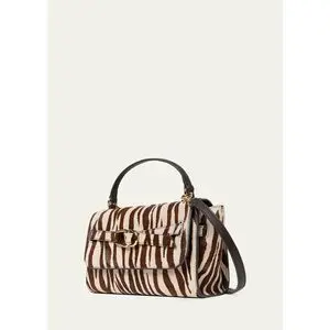 LOEFFLER RANDALL Alexi -print Calfhair & Leather Top-handle Bag