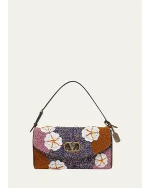 Valentino Garavani Devain Floral Beaded Top-handle Bag