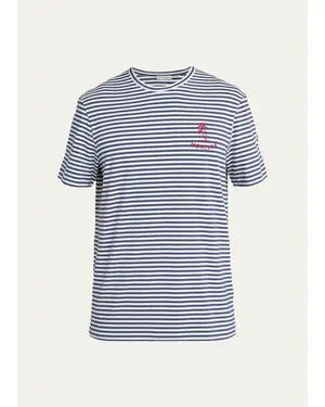 Moncler Palm Logo Striped Short-sleeve T-shirt