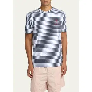 Moncler Palm Logo Striped Short-sleeve T-shirt