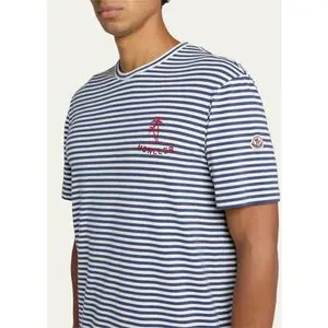 Moncler Palm Logo Striped Short-sleeve T-shirt