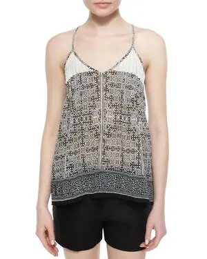 Ulla Johnson Josephine Paisley Flutter-sleeve Blouse