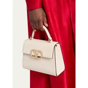 Valentino Garavani Small Crystal Vlogo Leather Top-handle Bag