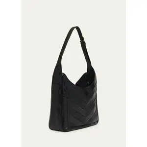 Valentino Garavani Medium Chevron Leather Hobo Bag - Nero