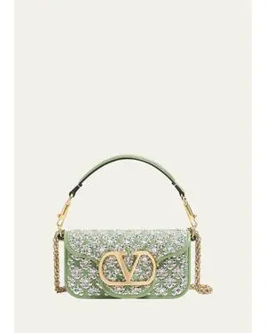Valentino Garavani Locò Small Embroidered Shoulder Bag