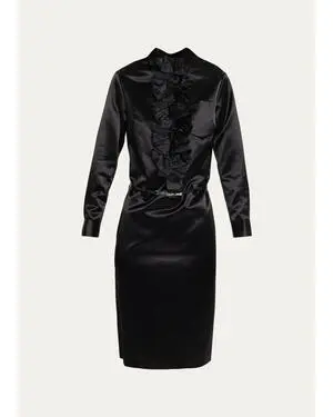 Marc Jacobs Ruffled Satin Knee-length Dress