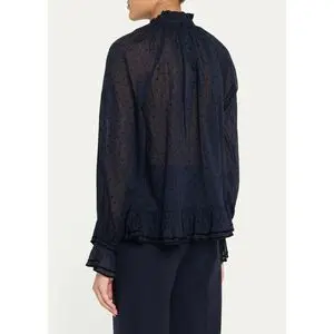 Ulla Johnson Marcella Long-sleeve Asymmetric Cotton Blouse