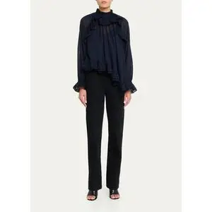 Ulla Johnson Marcella Long-sleeve Asymmetric Cotton Blouse