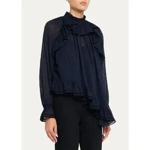 Ulla Johnson Marcella Long-sleeve Asymmetric Cotton Blouse