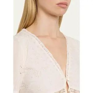 LoveShackFancy Tarragon Broderie Anglaise Midi Dress