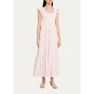 LoveShackFancy Chessie Floral Maxi Dress