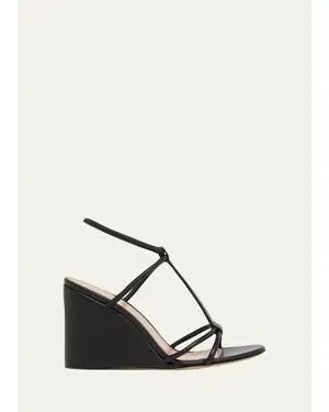 GIANVITO ROSSI 85mm Strappy Leather Wedge Sandals