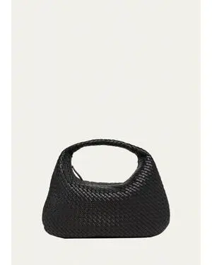 Bottega Veneta Maxi Veneta Leather Shoulder Bag - Black