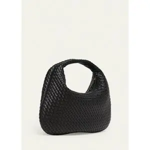 Bottega Veneta Maxi Veneta Leather Shoulder Bag - Black
