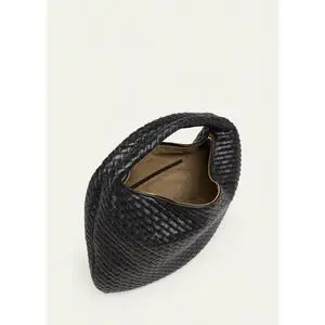 Bottega Veneta Maxi Veneta Leather Shoulder Bag - Black