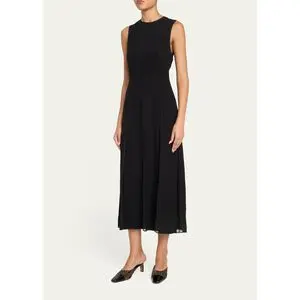 Ulla Johnson Laure Chiffon Sleeveless Midi Dress - Noir
