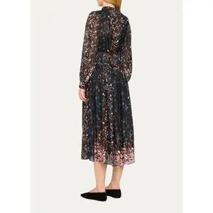 Ulla Johnson Tessa Floral Silk Midi Shirtdress