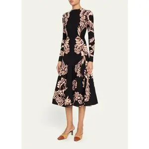Ulla Johnson Nerissa Jacquard Long-sleeve Midi Dress