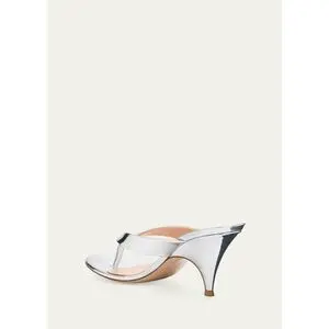 GIANVITO ROSSI 70mm Metallic Leather Thong Sandals
