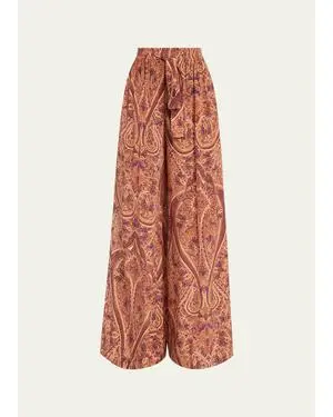 Ulla Johnson Sawyer High-waist Wide-leg Silk Pants