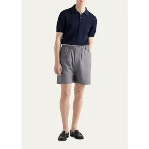 Prada Coton Pointelle Knit Polo Shirt