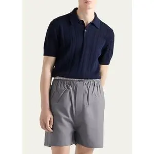 Prada Coton Pointelle Knit Polo Shirt