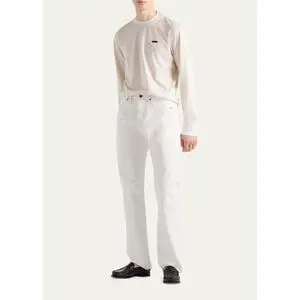 Prada Jersey Long-sleeve Crewneck T-shirt