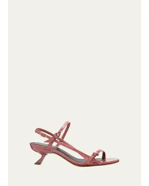 ALEXANDRE BIRMAN 50mm Clarita Caged Croc-embossed Leather Sandals