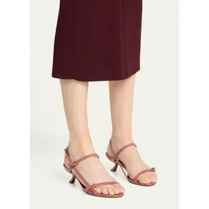 ALEXANDRE BIRMAN 50mm Clarita Caged Croc-embossed Leather Sandals