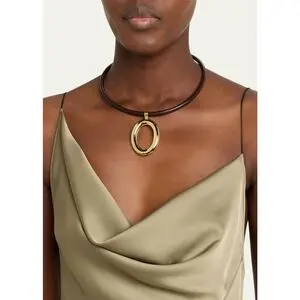BEN-AMUN 24k Gold Electroplated Pendant Cord Necklace
